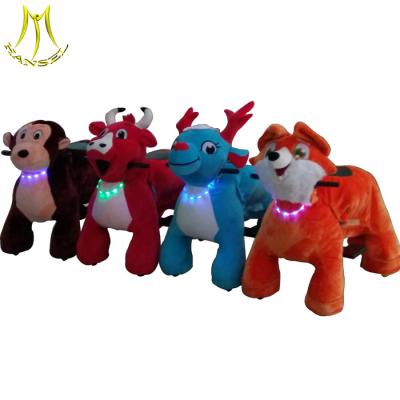 China Hansel entertainment stuffed animal electric ride on furry animal for park for sale