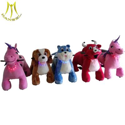 China Hansel kiddie outdoor rides battery powered plush animal walking toy in mall for sale
