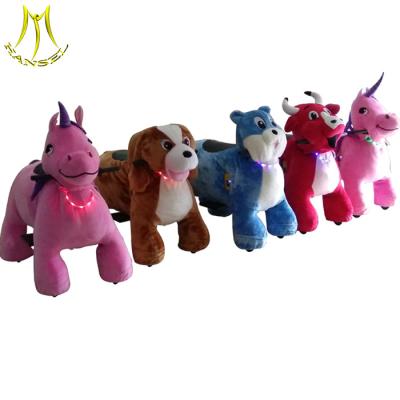 China Hansel entertainment coin operated electric ride on furry animal for park for sale