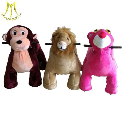 China Hansel wholesale outdoor plush electronic kid ride on animals for game center for sale