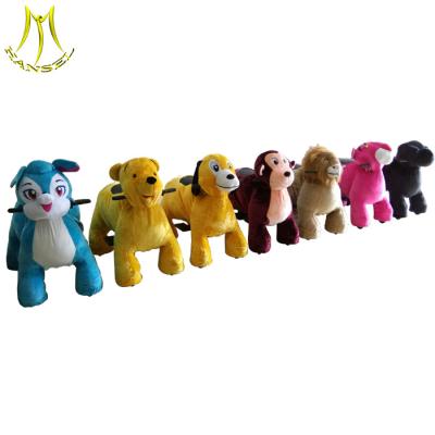 China Hansel amusement park kids mall walking ride on plush electronic animal for sale