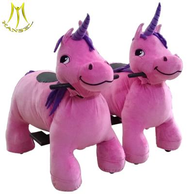 China Hansel battery operated walking animal kids ride on plush unicorn for mall for sale