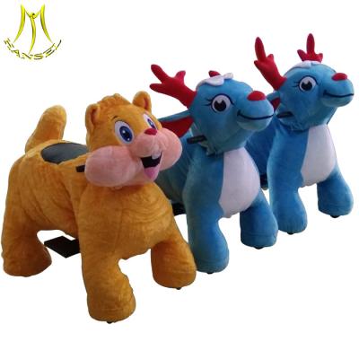 China Hansel coin operated games plush safari animal ride for outdoor park for sale