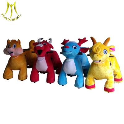 China Hansel outdoor naughty castle playground ride on plush animal electric scooter for sale