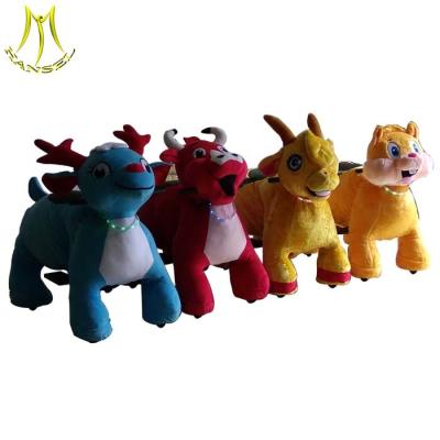 China Hansel high quality power wheels ride on plush animal for outdoor playground for sale