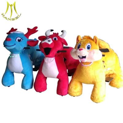 China Hansel amusement park indoor game machine kids ride on plush animal ride for sale