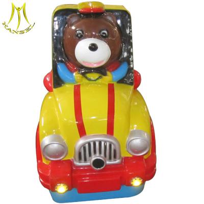 China Hansel popular coin operated game machine kiddie ride on bear car for game zone for sale