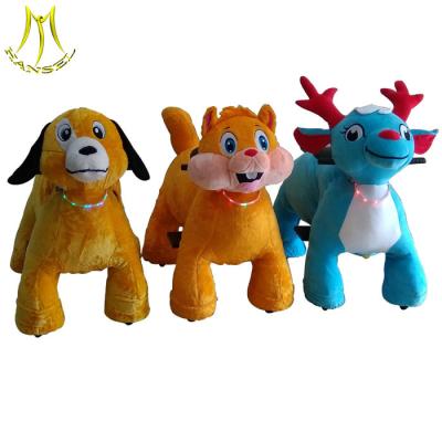 China Hansel wholesale motorized plush riding animals amusement park games for kids for sale