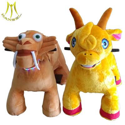 China Hansel china wholesale battery operated electric plush animal scooters for park for sale
