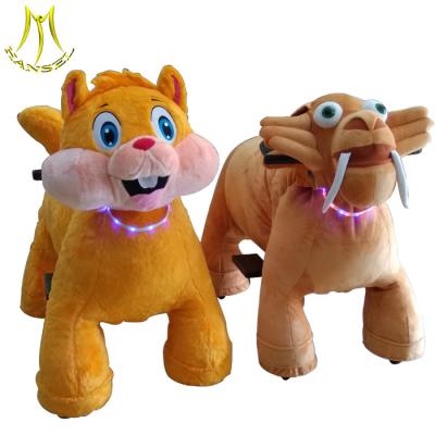 China Hansel stuffed electric coin plush ride on animals for amusement park for sale