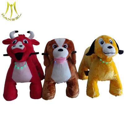 China Hansel funny children coin operated plush horse pony scooter ride on toy car for sale
