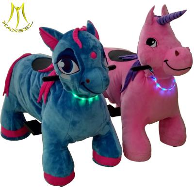 China Hansel amusement kids outdoor games plush walking horse ride on animal for sale for sale