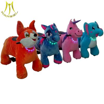China Hansel adult game center electric animal play happy plush ride for sale for sale