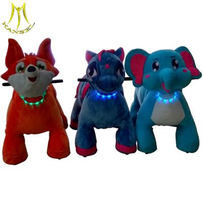 China Hansel low price plush unicorn electric coin operated motorized animal scooters for sale