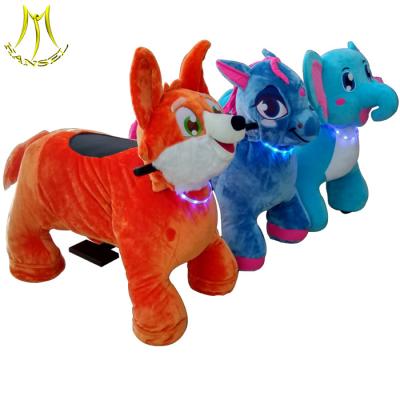 China Hansel high quality coin operated electrical stuffed animal toy car for mall for sale