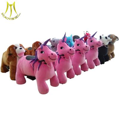 China Hansel coin operated animal walking toys walking ride on plush unicorn for kids for sale