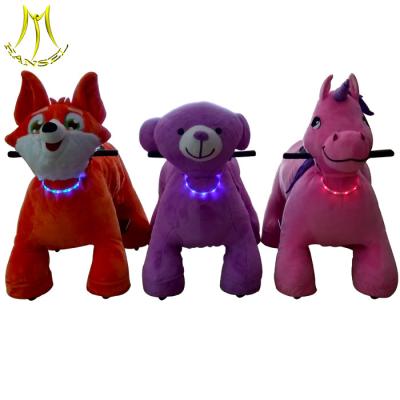 China Hansel coin operated ride on plush electric animal bikes for kids for sale