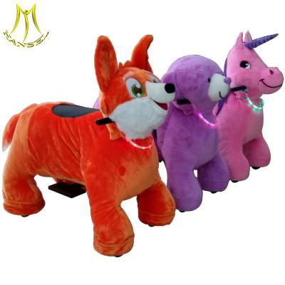 China Hansel 2018 kids ride on stuffed moving animal bicycle for shopping mall for sale