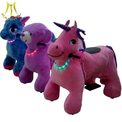 China Hansel funny amusement park kids ride on plush rocking horse for sale for sale