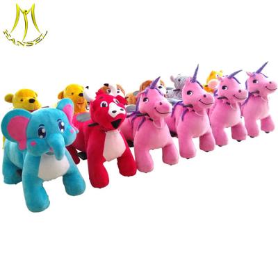 China Hansel fair attractions plush electric ride on animal cars for kids for sale