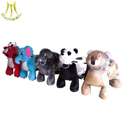 China Hansel wholesale walking coin operated motorized plush riding animals for sale