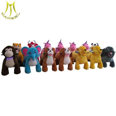 China Hansel stuffed animal ride coin operated kids ride on plush animal for sale
