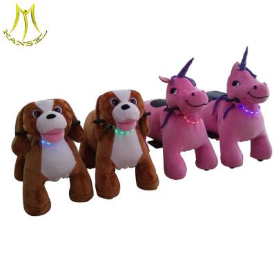 China Hansel wholesale coin operated electronic kids ride on dog for sale for sale