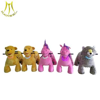 China Hansel   plush car toys kids battery powered motorized animals in mall for sale