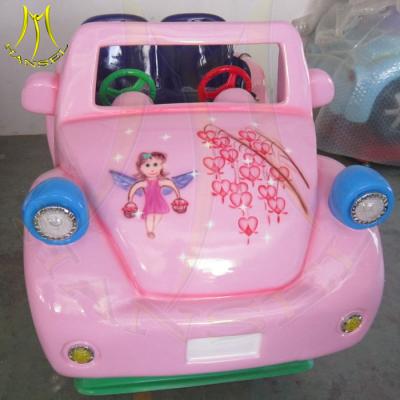 China Hansel children toys coin operated amusement park kiddie ride on pink car for sale