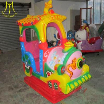 China Hansel fiberglass kiddie ride on train children funny amusement park games for sale