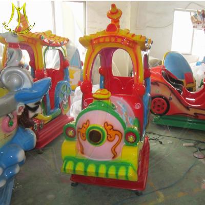 China Hansel amusement fiberglass coin operated swing train kiddie ride for sale