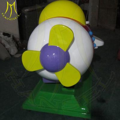 China Hansel children indoor coin operated fun games fiberglass kiddie plane ride for sale