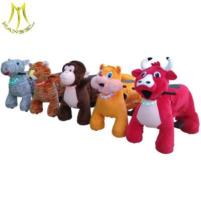 China Hansel popular game machine children plush battery operated zoo animal ride for sale