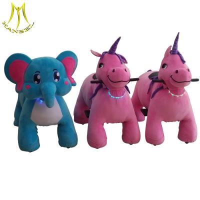 China Hansel coin operated mall ride on toys unicorn plush electric animal scooters for sale
