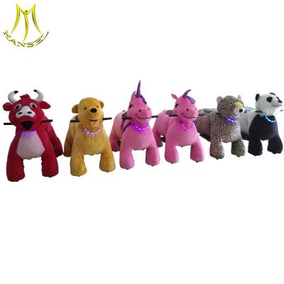 China Hansel commercial playground games kids stuffed riding motorized animals for sale