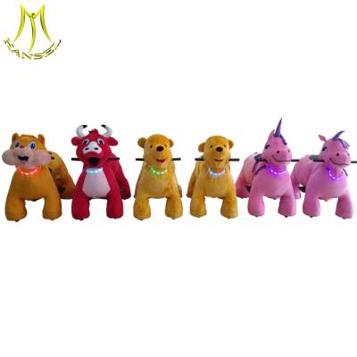 China Hansel amusement stuffed animal scooter ride electric plush ride on animals for sale