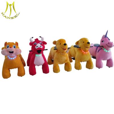 China Hansel hot selling amusement park toys soft animal scooter ride on cars for sale