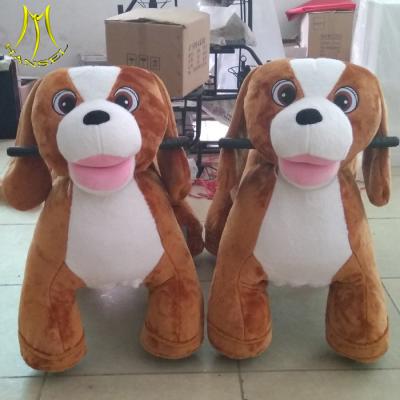 China Hansel game center animal motorized ride large plush ride on toy dog for sale