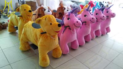 China Hansel stuffed indoor machine battery rides plush motorized riding animals for sale