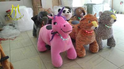 China Hansel wholesale electric battery ride on plush animal cars for amusement park for sale