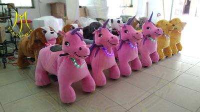 China Hansel amusement ride on toy car cheap electric kids ride on plush unicorn for sale
