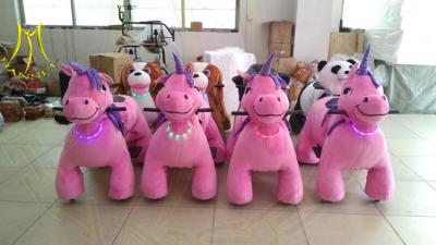 China Hansel game center equipment kids ride on plush animal electric scooter for sale