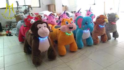 China Hansel amusement plush electronic kid riding horse toy for shopping mall for sale