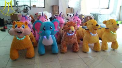 China Hansel children electric stuffed walking battery operated zoo animal ride for sale