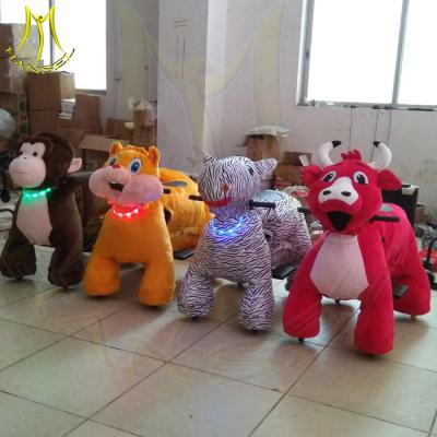 China Hansel children electric stuffed walking battery operated zoo animal ride for sale