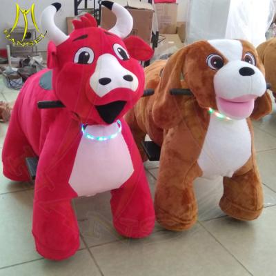 China Hansel children play game coin operated ride on plush animal scooter for sale