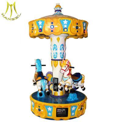 China Hansel children park game 3 seats backyard carousel pony ride with music for sale