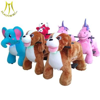 China Hansel amusement walking battery powered kids ride on stuffed animal toy ride for sale