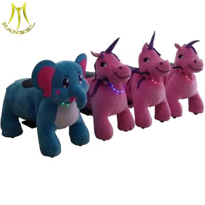 China Hansel amusement electronic stuffed indoor kids walking electric animal ride for sale