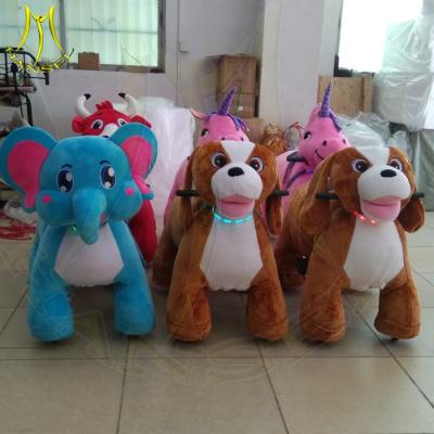 China Hansel plush walking horse toy zoo kids coin operated animal scooter for sale